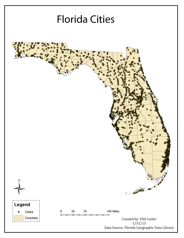 Phil's GIS: Adobe Illustrator - Cities of Florida Map